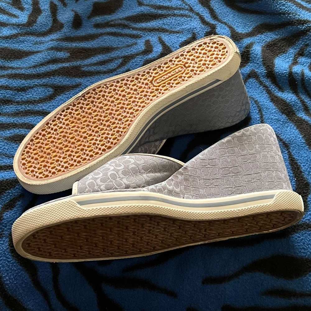 Coach Adele Signature Blue/White Wedges Size 11b - Gem